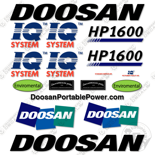 Fits Doosan HP1600 Decal Kit Compressor – Equipment Decals