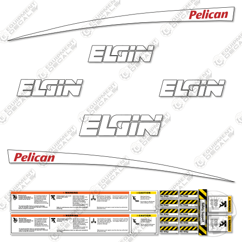 Fits Elgin Pelican Street Sweeper Decal Kit - WHITE – Equipment Decals