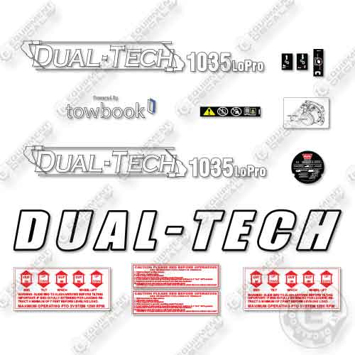 Fits Dual Tech 1035 Lo Pro Decal Kit Trailer – Equipment Decals