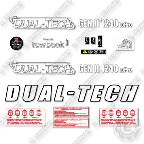 Fits Dual Tech 1240 Lo Pro Decal Kit Trailer – Equipment Decals