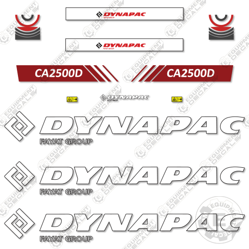 Fits Dynapac CA2500D Decal Kit Roller – Equipment Decals