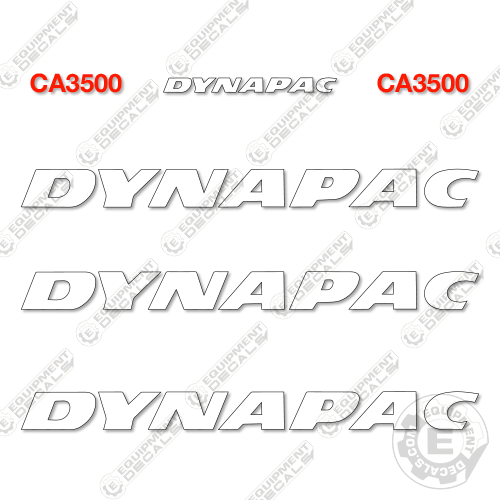 Fits Dynapac CA3500 Decal Kit Roller – Equipment Decals