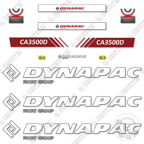 Fits Dynapac CA3500D Decal Kit Roller – Equipment Decals