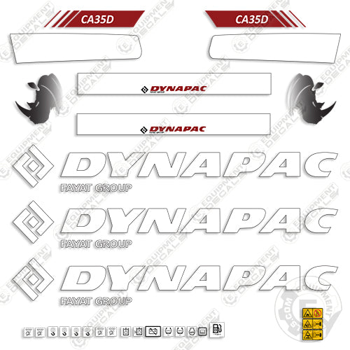 Fits Dynapac CA35D Decal Kit Roller – Equipment Decals