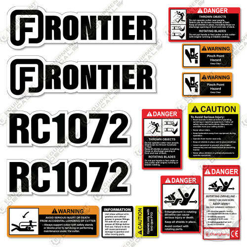 Fits Frontier RC1072 Decal Kit Tractor Rotary Cutter – Equipment Decals