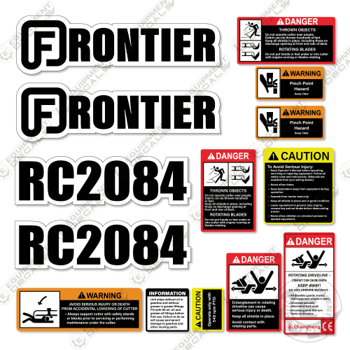 Fits Frontier RC2084 Decal Kit Tractor Rotary Cutter – Equipment Decals