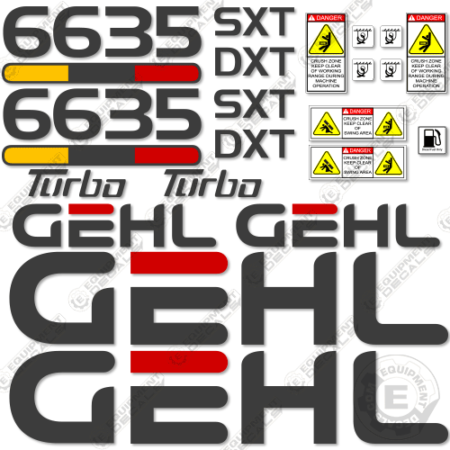 Fits GEHL 6635 Decal Kit Skid Steer – Equipment Decals