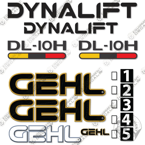 Fits GEHL DL10 Decal Kit Telescopic Forklift Telehandler – Equipment Decals