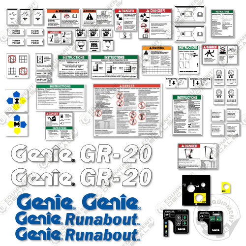 Fits Genie GR20 Decal Kit Vertical Mast Lift (GR-20000 to 59999 ...