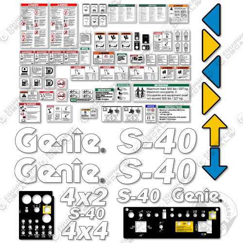 Fits Genie S-40 Decal Kit Boom Lift (0831-1780) – Equipment Decals