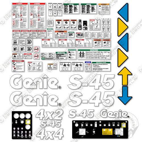 Fits Genie S-45 Decal Kit Boom Lift (0831-1780) – Equipment Decals