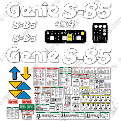 Fits Genie S-85 Decal kit Boom Lift (3577-7999) – Equipment Decals