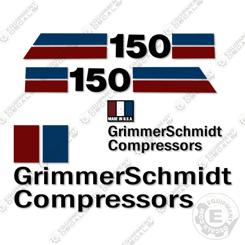 Fits GrimmerSchmidt 150 Pull-Behind Compressor Decal Kit – Equipment Decals