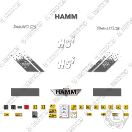 Fits HAMM H5i Decal Kit Vibratory Roller – Equipment Decals