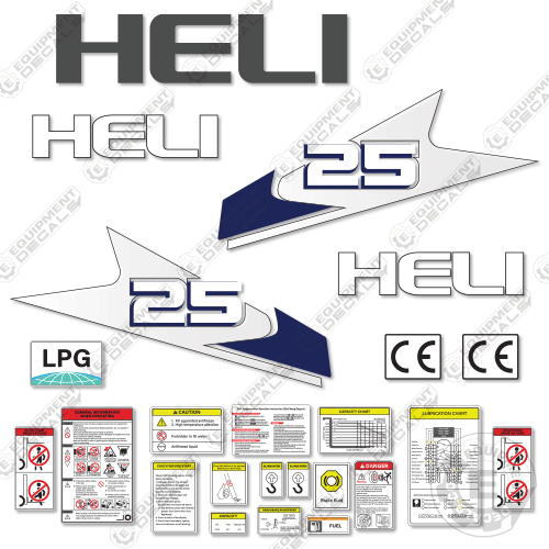 Fits Heli 25 Decal Kit Forklift – Equipment Decals
