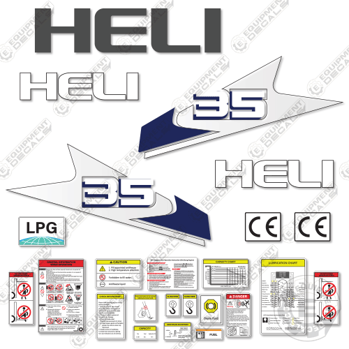 Fits Heli 35 Decal Kit Forklift – Equipment Decals
