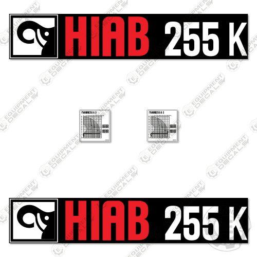 Fits Hiab 255K Decal Kit Crane – Equipment Decals