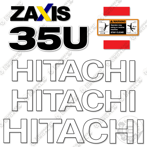 Fits Hitachi ZX35U-5N Decal Kit ZAxis Excavator – Equipment Decals