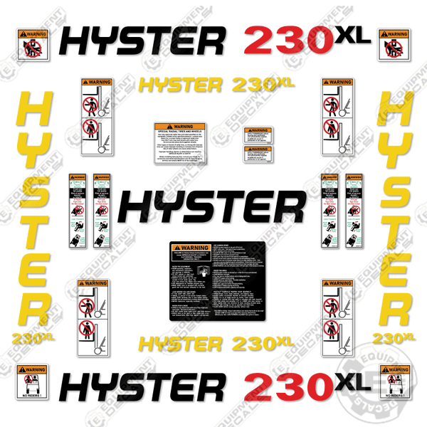 Fits Hyster 230XL Decal Kit Forklift – Equipment Decals