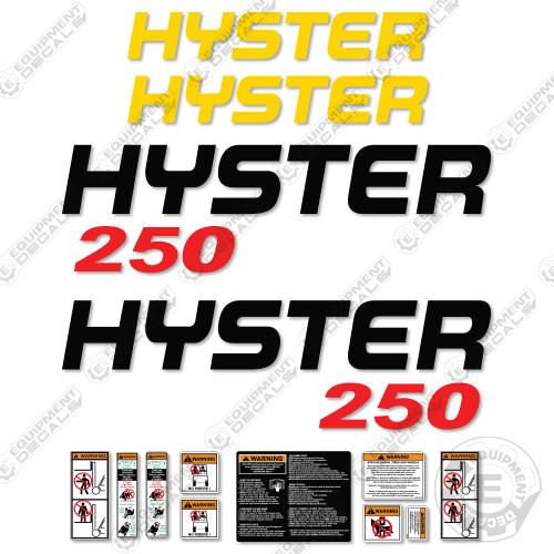 Fits Hyster 250 Decal Kit Forklift – Equipment Decals