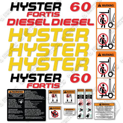 Fits Hyster Fortis 60 Decal Kit Forklift – Equipment Decals