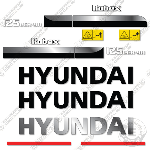 Fits Hyundai 125LCR-9A Decal Kit Excavator – Equipment Decals