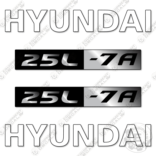 Fits Hyundai 25L-7A Decal Kit Forklift – Equipment Decals