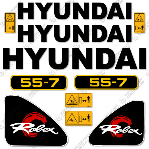 Fits Hyundai Robex 55-7 Decal Kit Excavator – Equipment Decals