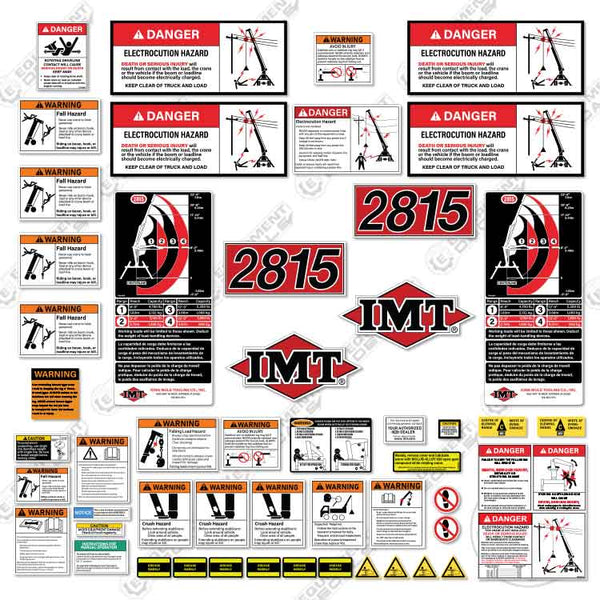 Fits IMT 2815 Decal Kit Knuckle Boom Crane – Equipment Decals