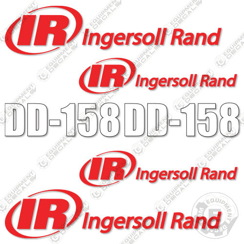 Fits Ingersoll-Rand DD-158 Decal Kit Vibratory Roller – Equipment Decals