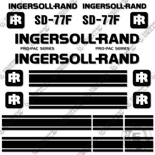 Fits Ingersoll Rand SD77F Decal Kit Roller (Pro-Pac Series) – Equipment ...