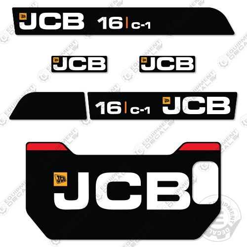 Fits JCB 16C-1 Decal Kit Mini Excavator – Equipment Decals