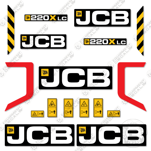 Fits JCB 220X LC Decal Kit Excavator – Equipment Decals