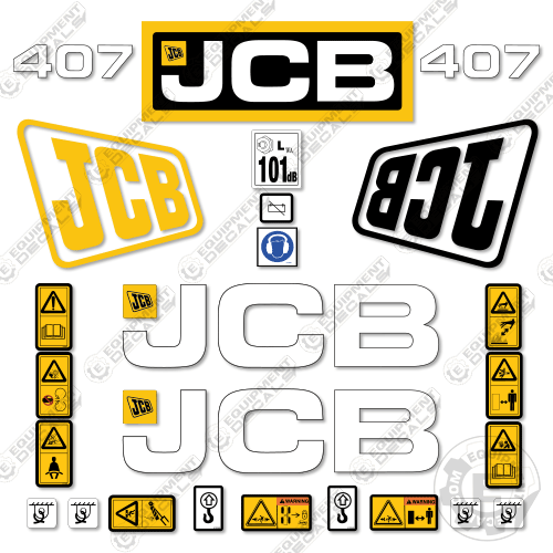 Fits JCB 407 Decal Kit Wheel Loader (2014 - 2019) – Equipment Decals