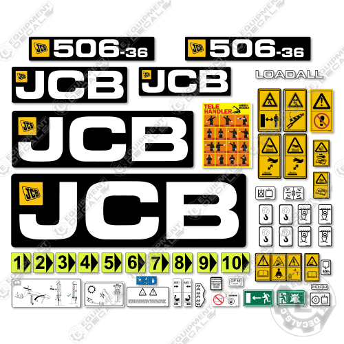 Fits JCB 506-36 (2018) Decal Kit Telehandler – Equipment Decals