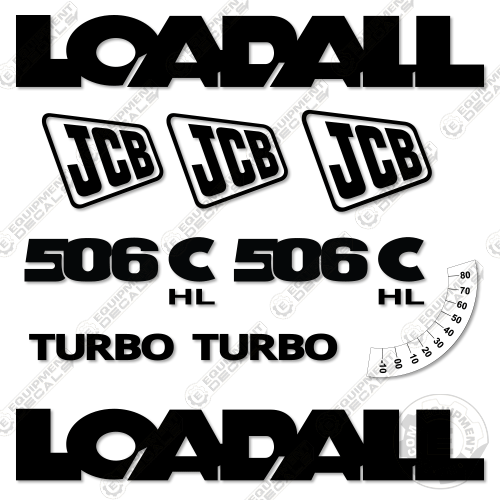 Fits JCB 506C HL Decal Kit Telehandler (Older Style) – Equipment Decals