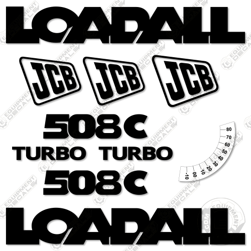 Fits JCB 508C Decal Kit Telehandler (Older Style) – Equipment Decals