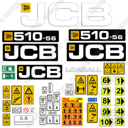 Fits JCB 510-56F Decal Kit Telehandler – Equipment Decals