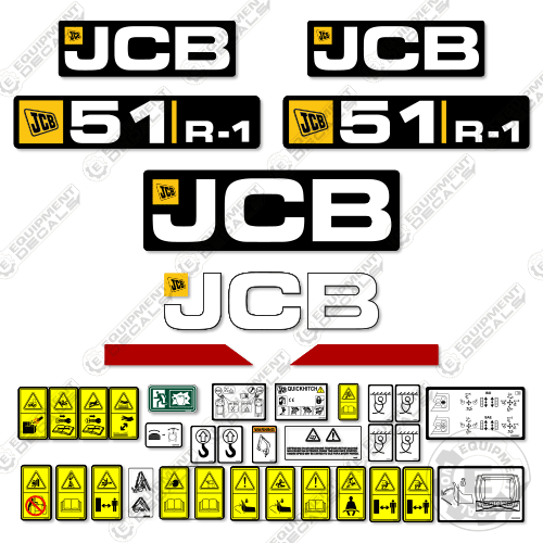 Fits JCB 51R-1 Decal Kit Mini Excavator – Equipment Decals