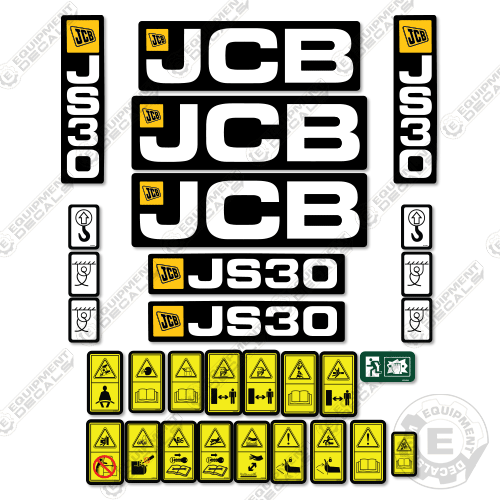 Fits JCB JS30 Decal Kit Mini Excavator – Equipment Decals