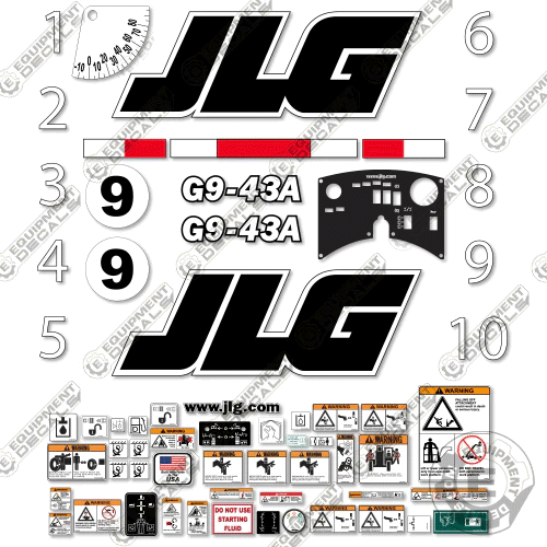 Fits JLG G943A Decal Kit Telehandler – Equipment Decals