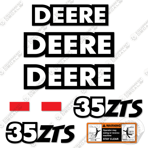 Fits John Deere 35 ZTS Excavator Decal Kit – Equipment Decals