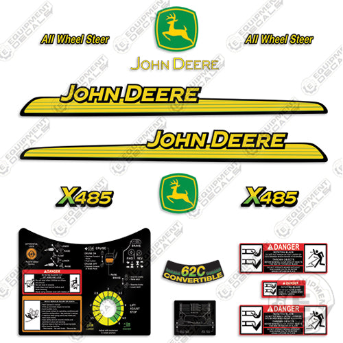 John Deere X485 Decal Kit Mower – Equipment Decals