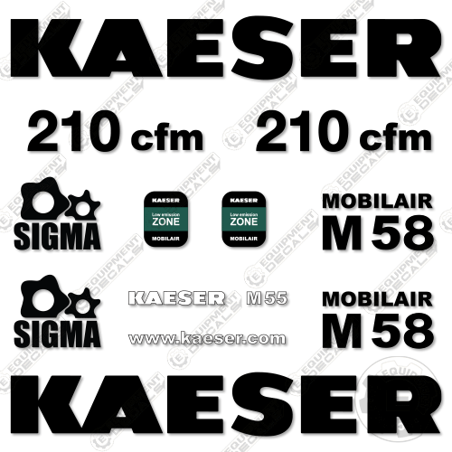 Fits Kaeser M58 Decal Kit Compressor – Equipment Decals