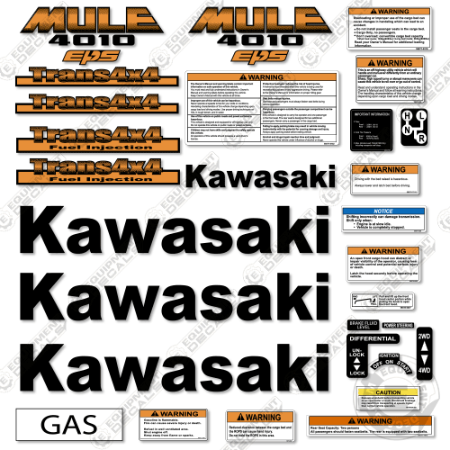 Fits Mule 4010 Decal Kit Utility Vehicle (Orange) – Equipment Decals