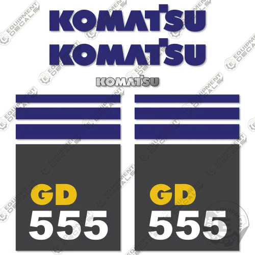 Fits Komatsu GD555-3C Decal Kit Motor Grader – Equipment Decals