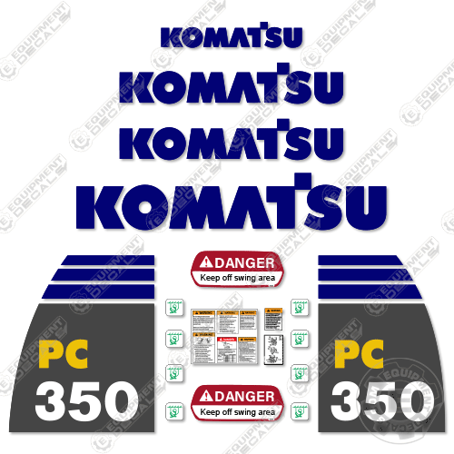 Fits Komatsu PC350-8 Decal Kit Excavator – Equipment Decals