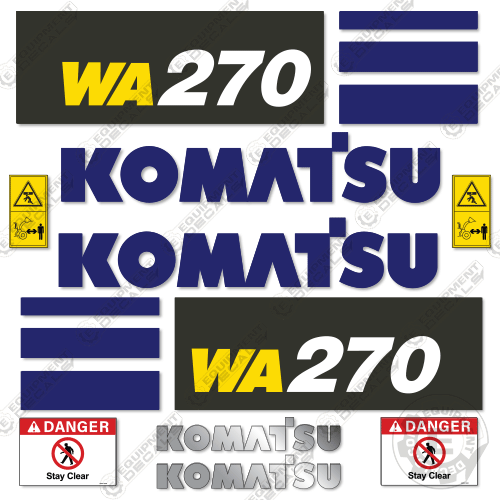 Fits Komatsu WA270-8 Wheel Loader Decal Kit – Equipment Decals