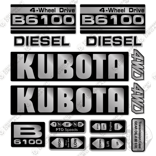 Fits Kubota B6100 Decal Kit Tractor – Equipment Decals