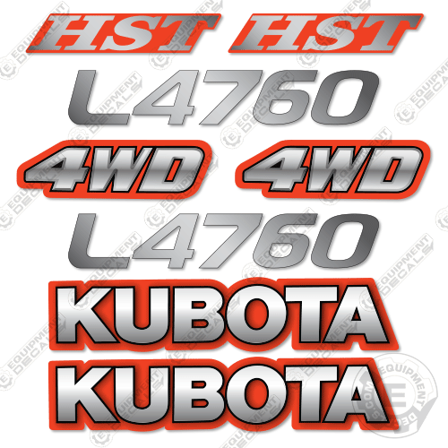 Fits Kubota L4760 HST Decal Kit Tractor – Equipment Decals